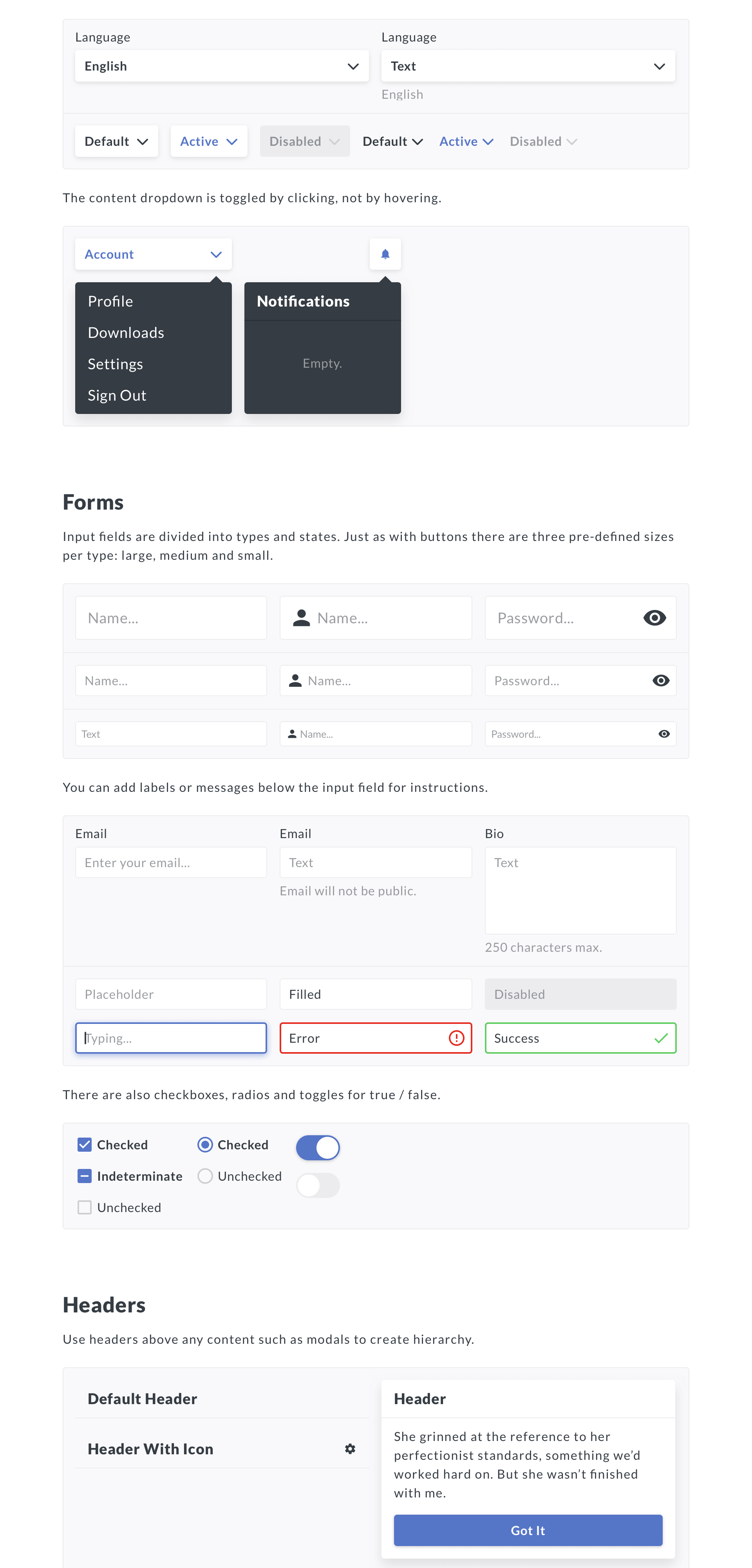 UI Design System - Mobile Version